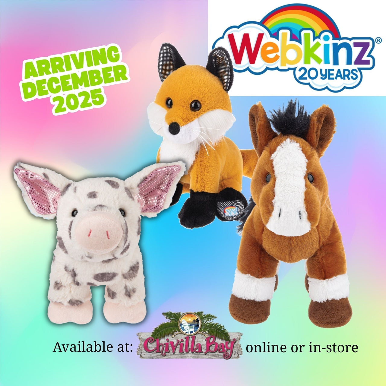 New Webkinz Coming December 2025 - Spotted Pig, Bay Horse & Fox Release ...