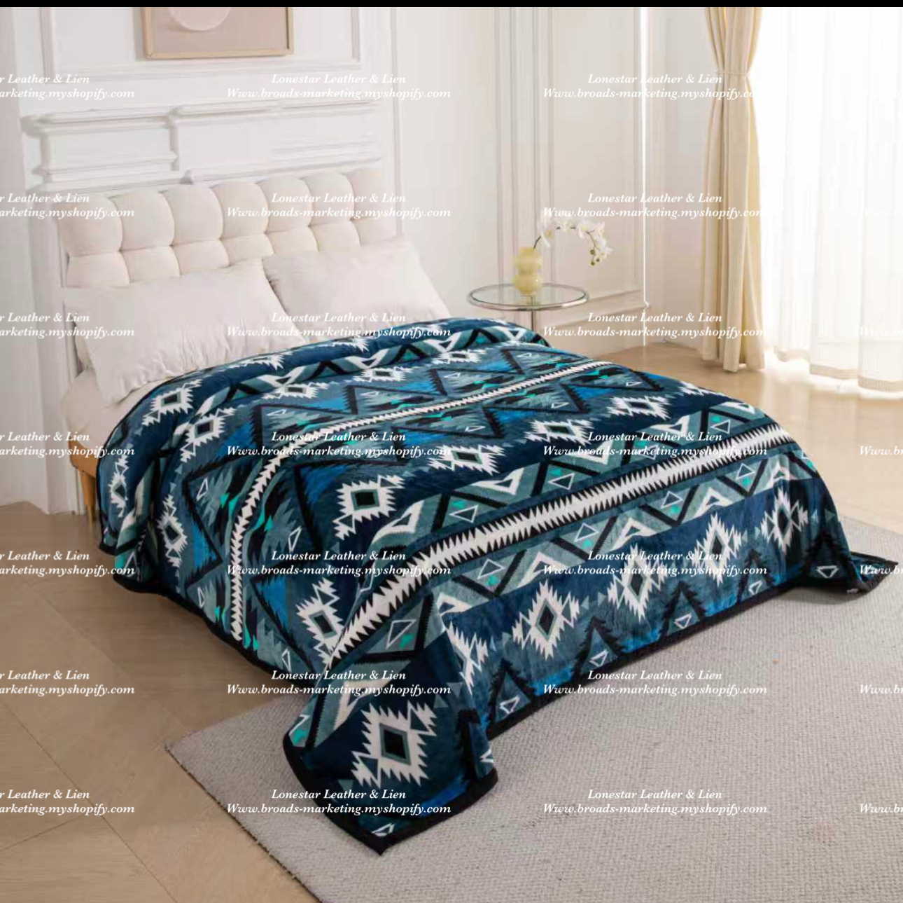 Cobalt Super Plush Blue Aztec Blanket – Chivilla Bay