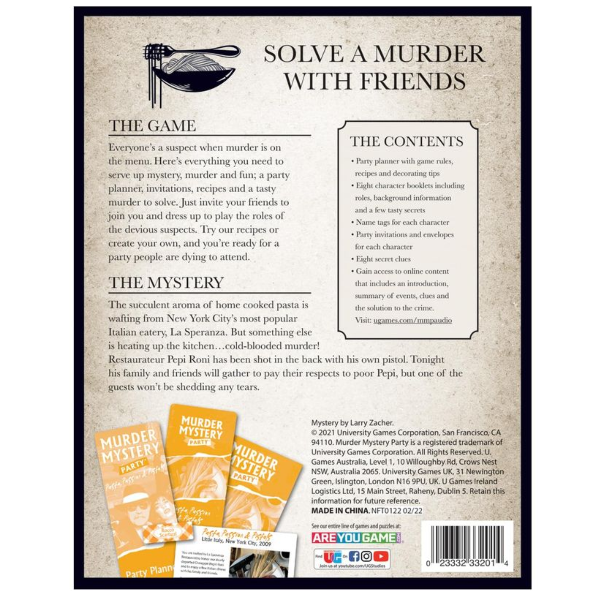 Pasta, Passion & Pistols Murder Mystery Game | Host Your Own Dinner ...