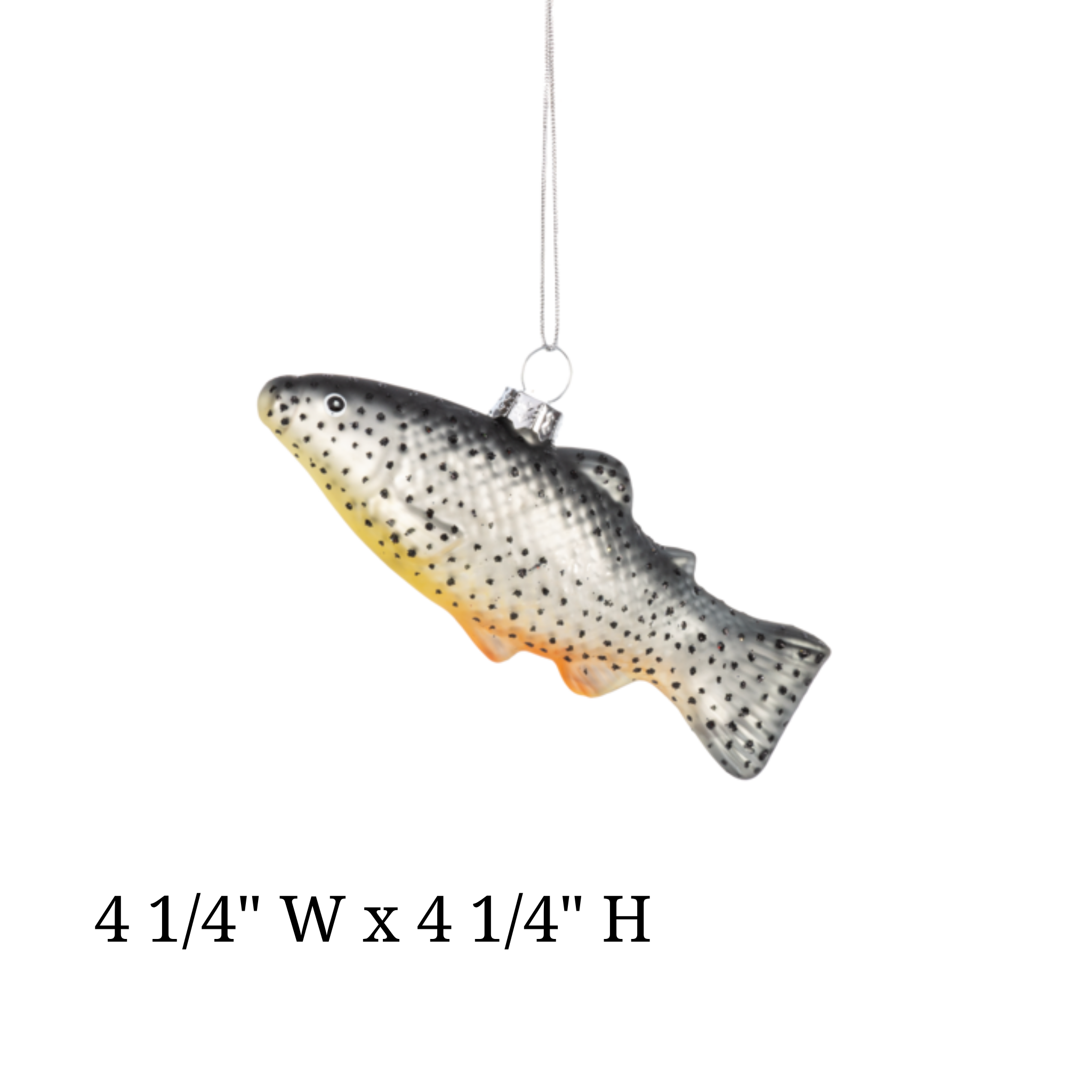 Glass Fishing Ornaments | 4 1/4" Hand-Painted Fish Decorations ...